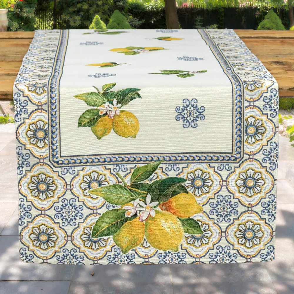 Capri citromos, mediterrán asztali futó, 44x140 cm - Cortime